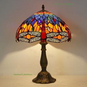 Jual Lampu Hias Meja Desain Tiffany Capung Turki Bahan Kaca Warna Hijau ...