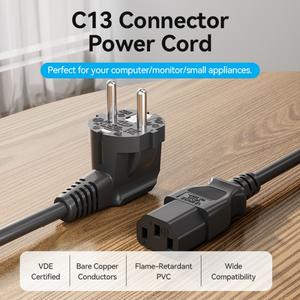 Promo Vention Power Cord C13 Connector 3 Prong EU Plug - ZCJ - Jakarta ...