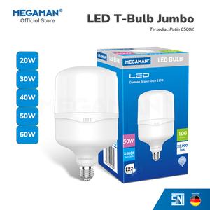 Promo Lampu LED T-Bulb Jumbo MEGAMAN 20-60W E27 170-240V 6500K/Putih ...