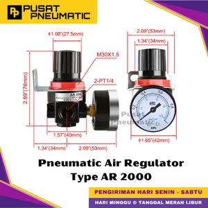 Jual AR 2000 Pneumatic Air Pressure Relief Control Regulator Pengatur ...