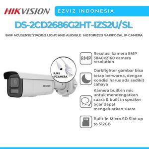 Promo HIK-VISION DS-2CD2686G2HT-IZS2U/SL 8MP ACUSENSE STROBO LIGHT AND AUDIBLE MOTORIZED ...
