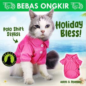 Jual SEMPATI Baju Kucing Anjing Basic Polo Warna Pink Biru Size M L ...