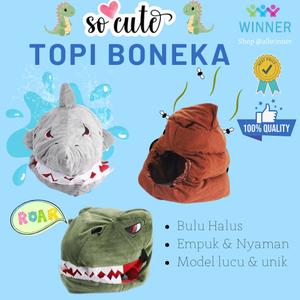 Jual Terbaru Topi Boneka Dino Karakter Cosplay Bentuk Kartun Hiu Poop ...