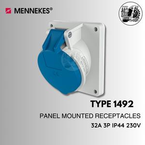 Jual Socket Female Panel mounted receptacle 32A 3P 230Volt MEN 1492 ...