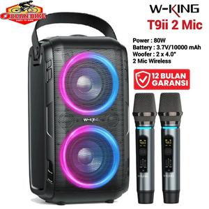 Jual Letsorder- WKING T9 2 MIC Speaker Karaoke Party Box Portable ...