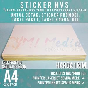 Jual Kertas Sticker HVS A4 (1 Rim/500 lembar) - Jakarta Selatan ...