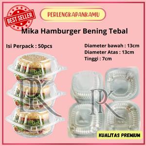Jual Mika Burger Hamburger Roti Food Kue Bolu Plastik Bening Henis ...