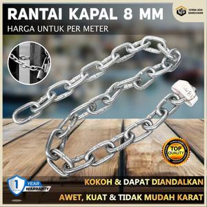 Jual Rantai Besi Rantai Kapal Harga Per 1 Meter Diameter 8 MM Galvanis ...