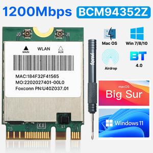 Jual fenvi 1200Mbps BCM94352Z WiFi Network Card Bluetooth 4.0 Dual Band ...