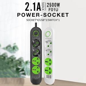 Jual Lucky Hawk F01U 2M Power Strip Stop Kontak 4 Power Socket 3 USB ...