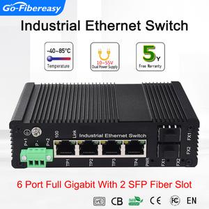 Jual Industrial Fiber Switch 1000Base-FX SFP Slot to 10/100/1000Base-T 1/2/4/8 Port UTP RJ45 ...