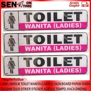 Jual Sign Signage Board Stiker Papan Label Akrilik Toilet Wanita Ladies ...