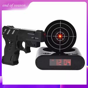 Jual Electronics Desk Clock Digital Gun Alarm Clock Gadget Target Laser ...