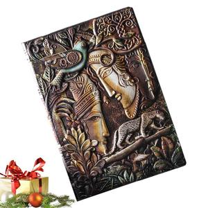 Jual Unique Journal Embossed Writing Notebook Handmade Leather Cover A5 ...