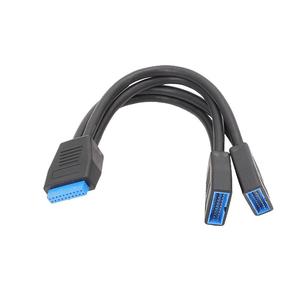 Jual 2 Port USB 3.0 Female to 20 Pin Header Motherboard Cable Internal ...