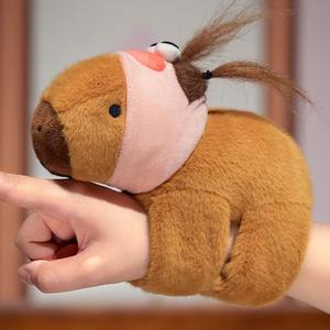 Jual Simulation Capybara Slap Bracelet Soft Cartoon Rodent Plush Doll ...