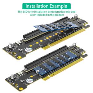 Jual Pci Express X16 To Dual M2 Nvme M Key + Pcie X16(X8 Signal) Slot ...