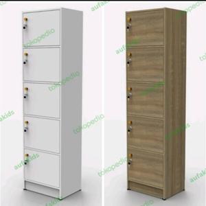 Jual Lemari locker loker 5 pintu kunci rak susun tingkat kayu kantor ...