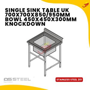 Jual DS STEEL S/S Single sink table Stainless Knockdown 700x700x850/950 ...