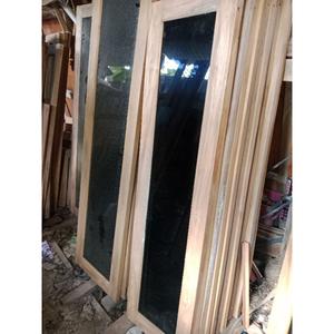 Jual jendela kayu jati kaca hitam kaca putih kaca hias - 40*70cm ...