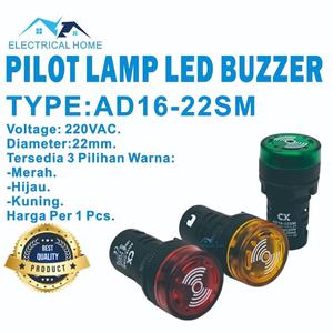 Jual Pilot Lamp LED with BUZZER 22mm 220VAC 24VDC 12VDC - Kuning ...
