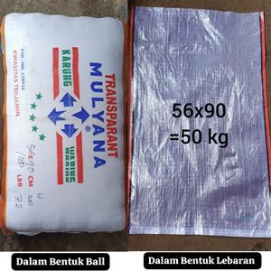 Jual Karung BERAS Transparan 56x90 Cm 50 kg Karung Beras Plastik Putih ...