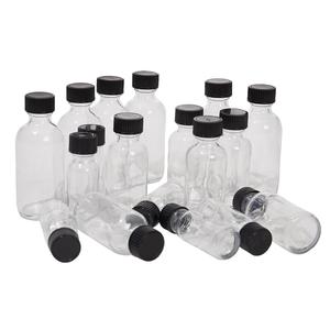 Jual 6pcs Small Clear Glass Bottles with Lids for Liquids Tiny Short ...