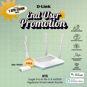 Jual D-LINK R15 EAGLE PRO AI AX1500 Wi-Fi 6 Smart Router - Kota ...