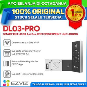 Promo EZVIZ DL03 PRO SMART RIM LOCK 2,4 GHZ WIFI FINGERPRINT UNCLOKING ...