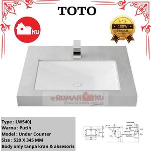 Jual Wastafel Tanam TOTO LW540J Square Under Counter Lavatory Body ...