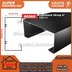Jual ALUMUNIUM OPEN BACK SKRUP PER 10 CM PROFILE 60560 KUSEN 4” INCH ...