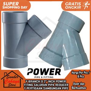 Jual Y Branch D 2 Inch Power Fitting Pipa Reducer Sambungan T Pertigaan ...