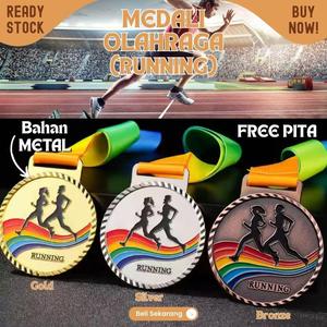 Jual Medali TEBAL metal Lari running marathon sprint 7cm Free PITA ...