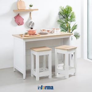 Promo Informa Gania Set Meja Dapur Dengan 2 Bangku - Putih Kitchen ...