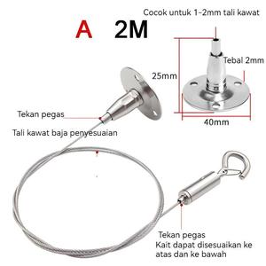 Jual 1m/2m Kawat Tali Anti Karat Sling Baja Penjepit Kawat Tali Sling Baja Stainless Penjepit ...