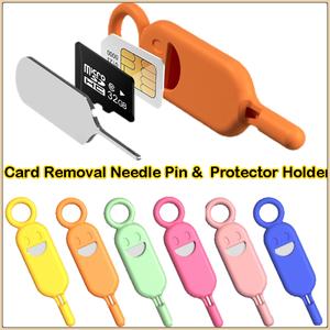 Jual 2IN1SIM Card Removal Needle Pin with Protector Holder Anti-Lost ...