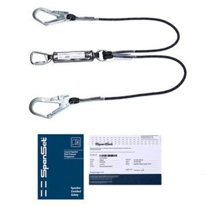 Jual Spanset Double Rope Lanyard with Absorber 1.75 meter safety belt ...