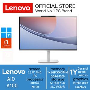 Promo PC Lenovo AIO A100 0DID Intel N100/8GB/512GB SSD/23.8"FHD/W11+OHS Cicil 0% 3x - Kota Medan ...