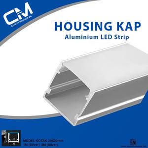 Jual Kap Housing Lampu LED Strip Aluminium Model Kotak 20x20mm 1M 2M 1 ...