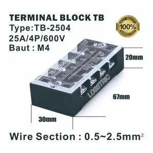 Jual TERMINAL BLOCK TB 2504 (25A 4Pole) - Kota Surabaya - losstric ...