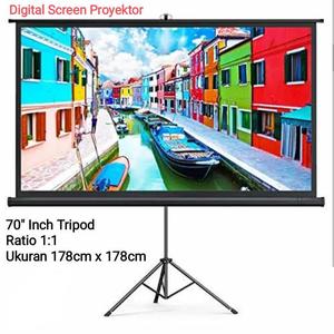 Jual Layar Proyektor pake kaki 70" Screen Projector Tripod 70" - tripod ...