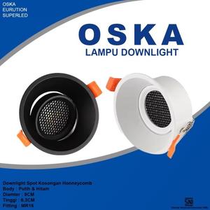 Jual OSKA Kap Housing Rumah Lampu LED Mr16 Downlight 408 Honeycomb ...