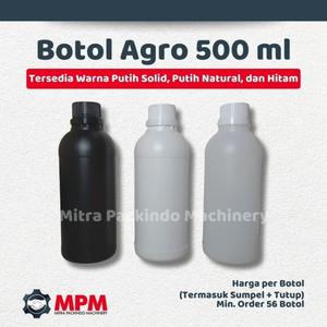 Jual Botol Agro Labor Pupuk 500 ml / Hitam Natural Putih Solid 500ml ...