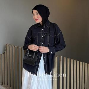 Jual Pocket Oversized Linen Shirt - Broken White - Kota Tangerang ...