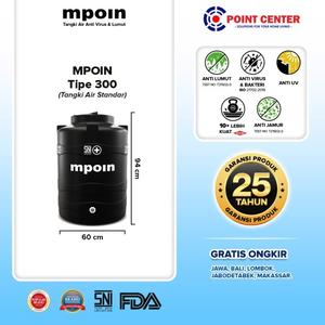 Jual TERBAIK MPOIN TANGKI TOREN TANDON AIR 300L - 300 WAVE HITAM - 550 ...