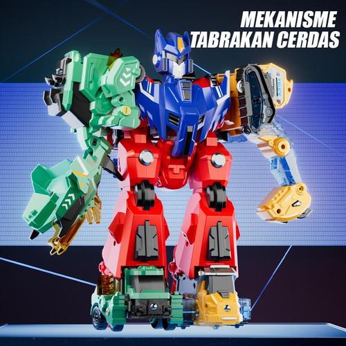 Jual Habibi Mainan Robot Transformasi T-Rex Magnetik 6 in 1 Karakter ...