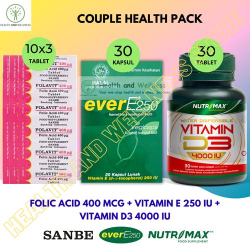 Jual SANBE FOLAVIT 400 MCG TABLET NUTRIMAX D3 TABLET EVER E KAPSUL ...