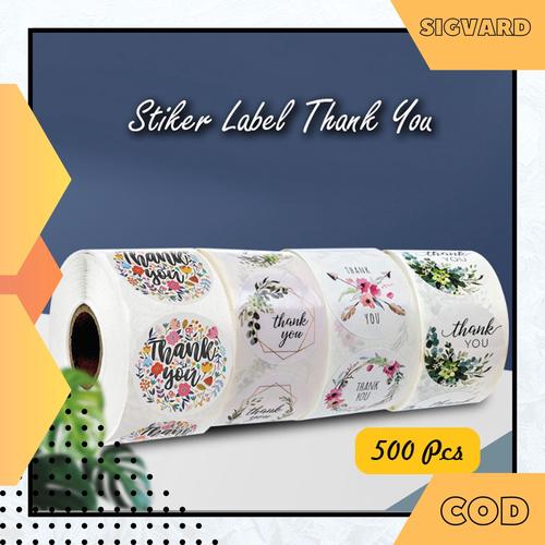 Jual SIGVARDSTORE - Stiker label Thank You 500 pcs Produk Makanan ...