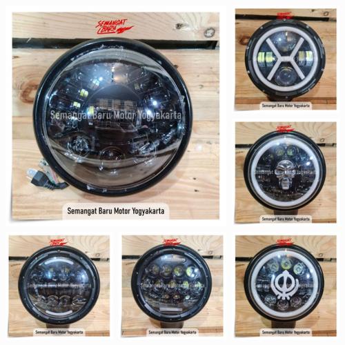 Jual HEADLAMP DAYMAKER 7INCH PLUS BATOK BESI JAPTYLE CAFERACER ...