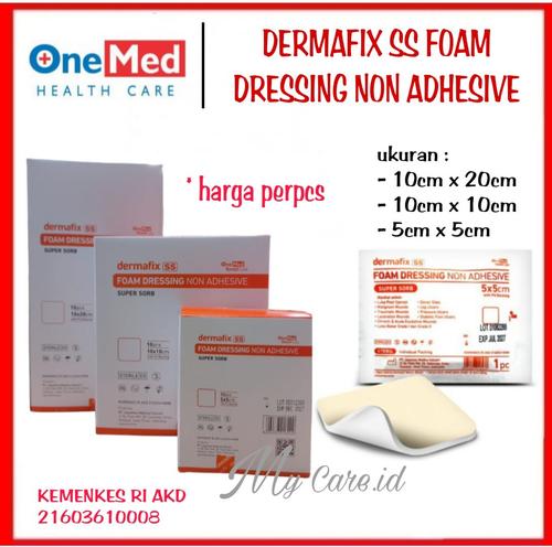 Jual Dermafix SS Foam Dressing Non Adhesive OneMed Dressing Foam Super ...
